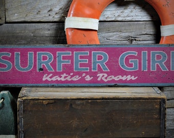 SURFER GIRL ZONE Sign Xing Gift Novelty Surfing Lover Surf Board Ocean ...
