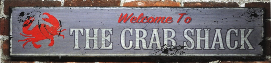 Welcome to the Crab Shack Wood Sign - Rustic Hand Made Vintage Wooden ...