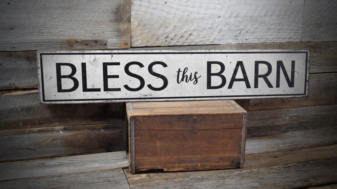Bless This Barn Sign, Rustic Barn Decor, Old Barn Charm Decor, Country ...