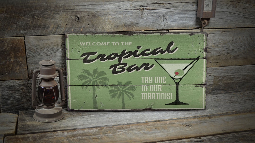 Tropical Bar Sign, Tropical Drink Sign, Drinks Sign, Beach Drinking ...