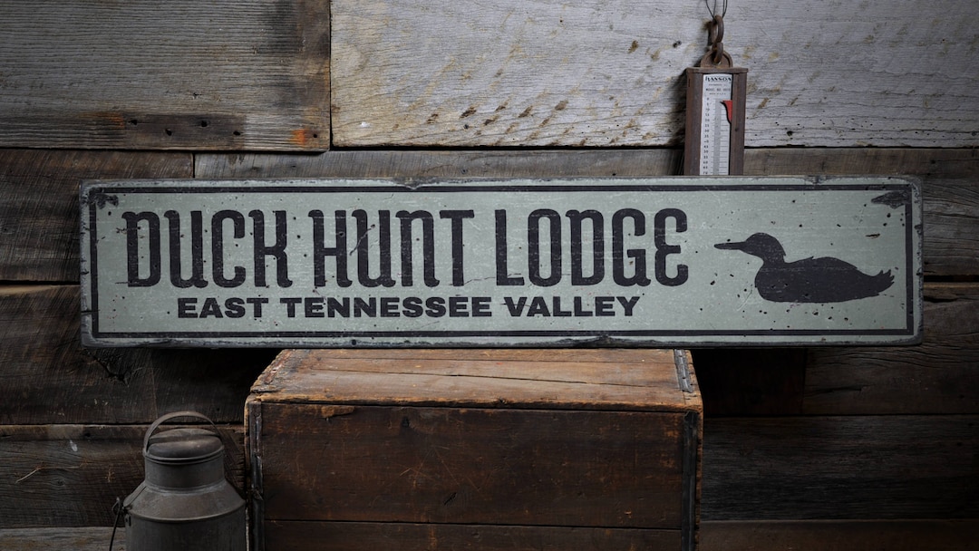 Duck Hunt Lodge Sign, Duck Hunter Gift, Rustic Duck Sign, Hunting Lodge ...
