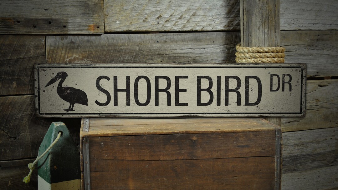 Bird Sign, Wooden Bird Sign, Shore Bird, Shore Bird Wooden Sign, Beach ...