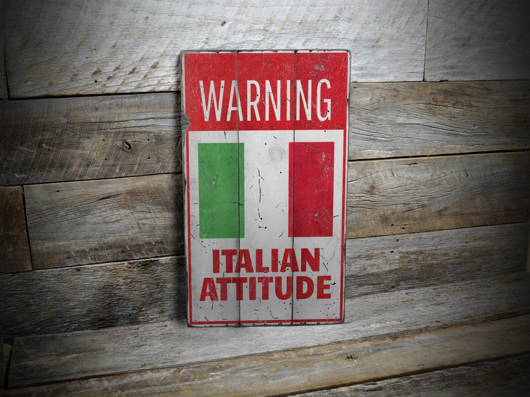 Warning Italian Sign, Italian Attitude Sign, Home Wall Decor, Italian ...