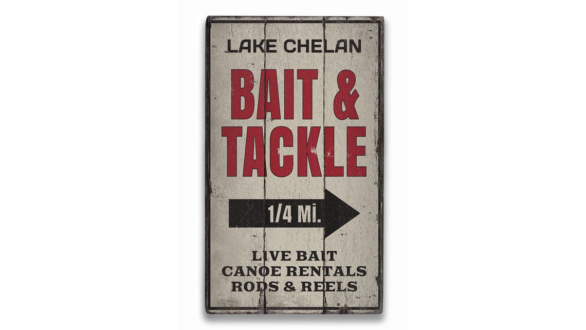 Bait and Tackle Sign Bait Shop Sign Wooden Lake Shop Decor - Etsy