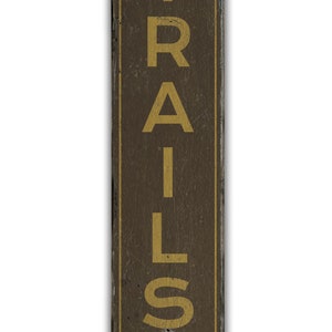 Trails Sign, Outdoor Hiking Trail Sign, Trail Decor, Wooden Sign, Bike ...