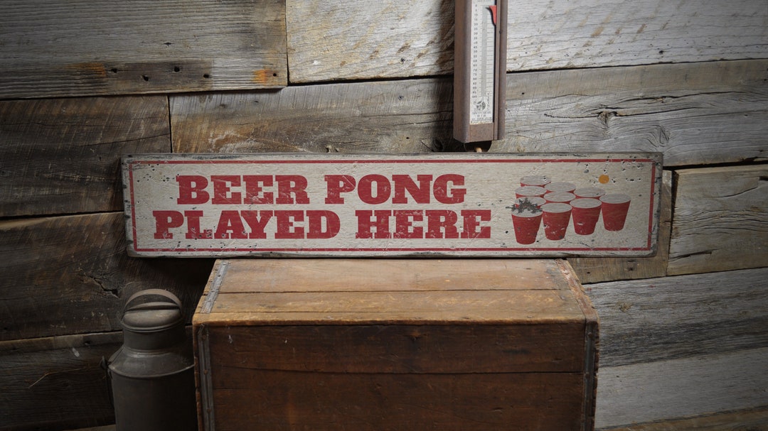Beer Pong Here Sign, Beer Games Sign, Frat House Game Sign, College ...