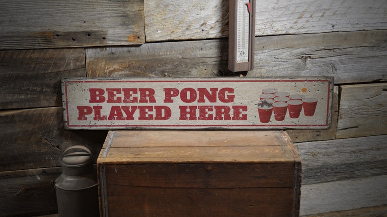 Beer Pong Here Sign Beer Games Sign Frat House Game Sign - Etsy