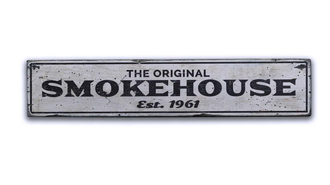 Custom Smokehouse Sign, Rustic BBQ Decor, Personalized Gift - Etsy