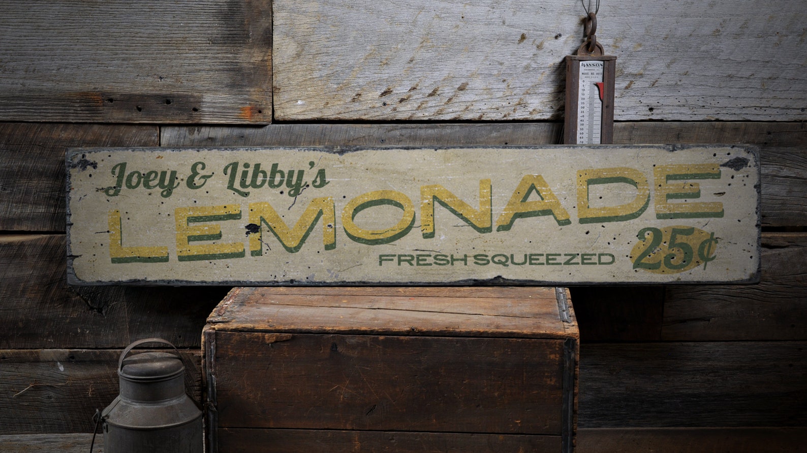 Lemonade Vintage Wood Sign Custom Lemonade Sign Fresh | Etsy