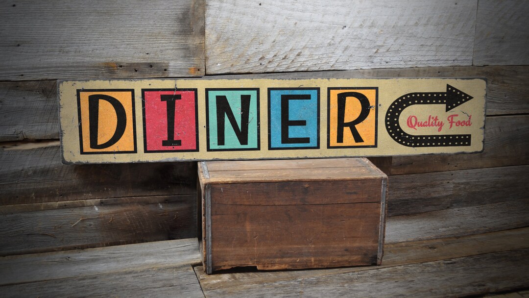 Vintage Diner Sign, Drive-in Diner Sign, Quality Food Diner, Diner ...