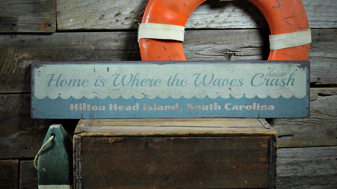 Home is Where Waves Crash Sign, Beach House Sign, Ocean Decor, Custom ...