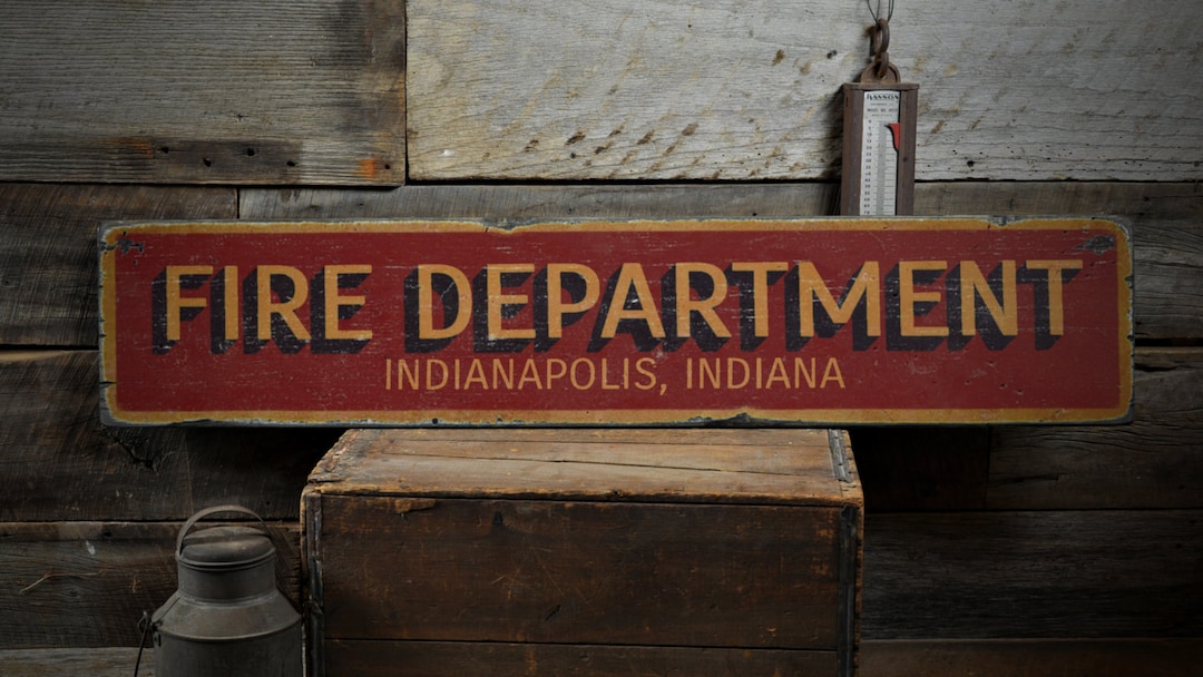 Fire Department City State Wood Sign, Personalized Fire Station ...