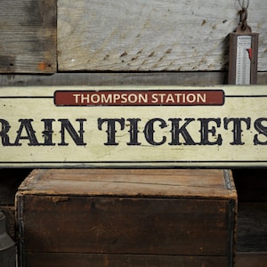 Train Tickets Wood Sign Presonalized Family Name Station - Etsy