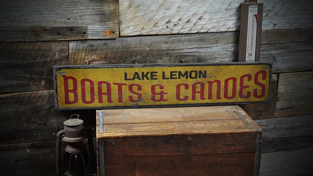 Custom Boat & Canoes Lake House Sign - Rustic Hand Made Vintage Wooden ...