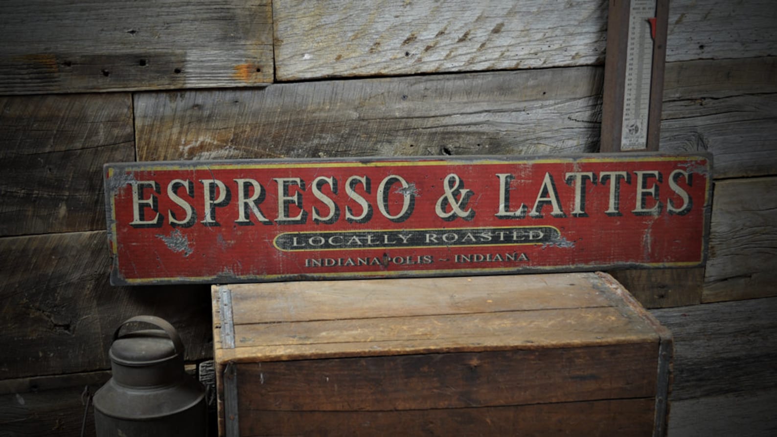 Custom Espresso & Latte Sign - Rustic Hand Made Vintage Wooden Sign - Etsy