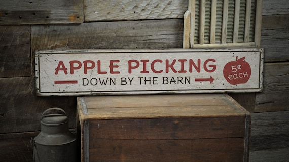Apple Pickers Sign Apple Picking Decor Apple Picking Wooden | Etsy