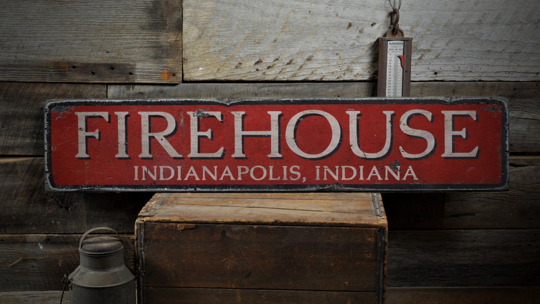 Firehouse Wood Sign, Custom Fire Station Location City State ...