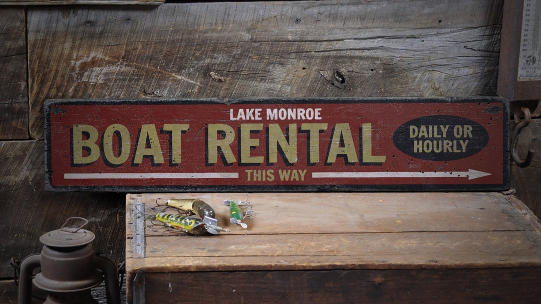 Boat Rental Wood Sign, Custom Boating Sign, Boat Owner Gift, Boating ...