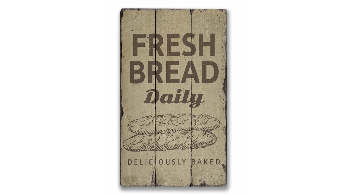 Fresh Bread Sign Fresh Bread Wood Sign Wood Fresh Daily - Etsy