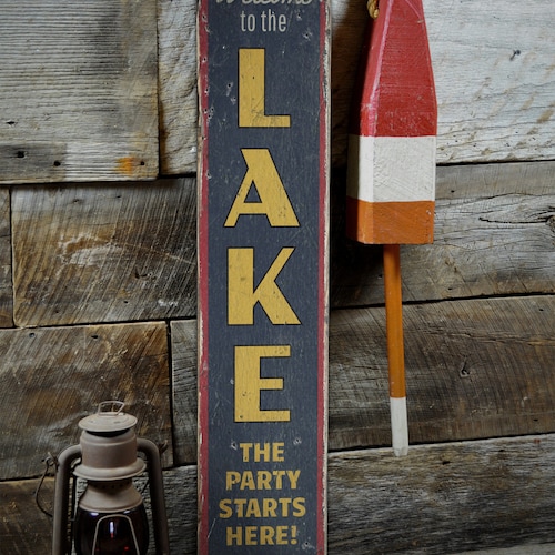 Wooden Lake Signs Outdoors Wooden Sign Lake Decor Old - Etsy