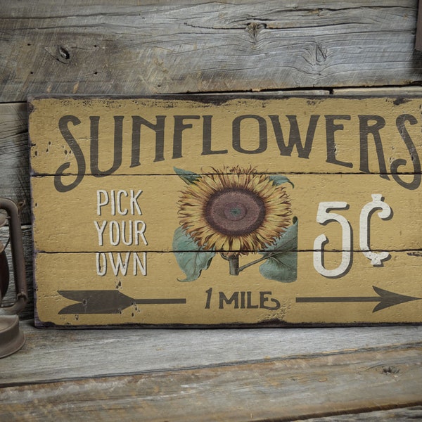 Wood Sunflower Sign - Etsy