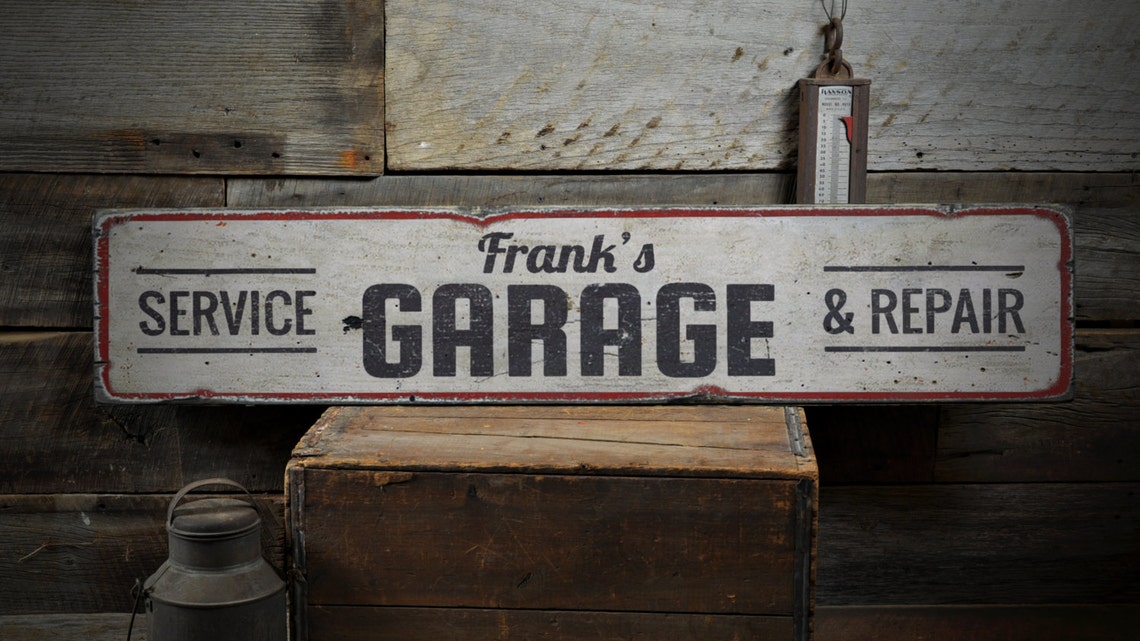 Mechanic Name Garage Wood Sign Personalized Service & Repair - Etsy