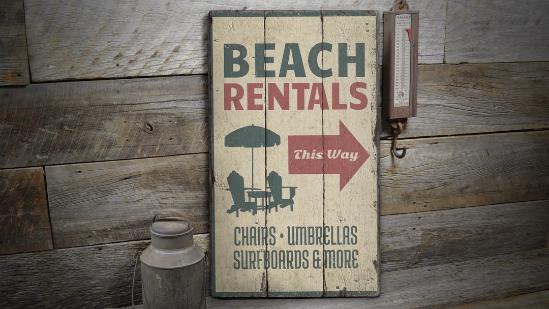 Beach Rental Sign, Wood Beach Rental Sign, Wooden Waterfront Sign, Wood ...
