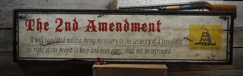 Rustic 2nd Amendment Sign, Vintage Wooden Sign, Don't Tread on Me - Etsy