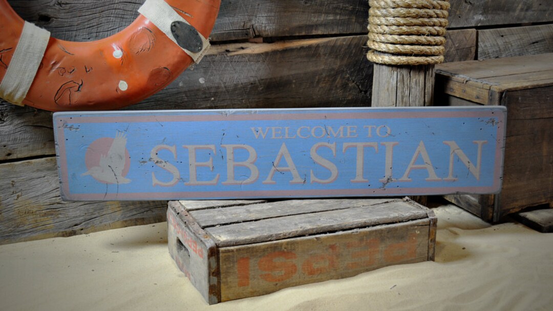 Custom Pelican Welcome to Beach Sign Rustic Hand Made Vintage Wooden ...