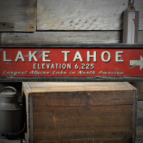 Custom Lake Tahoe Distance Sign Rustic Hand Made Vintage - Etsy