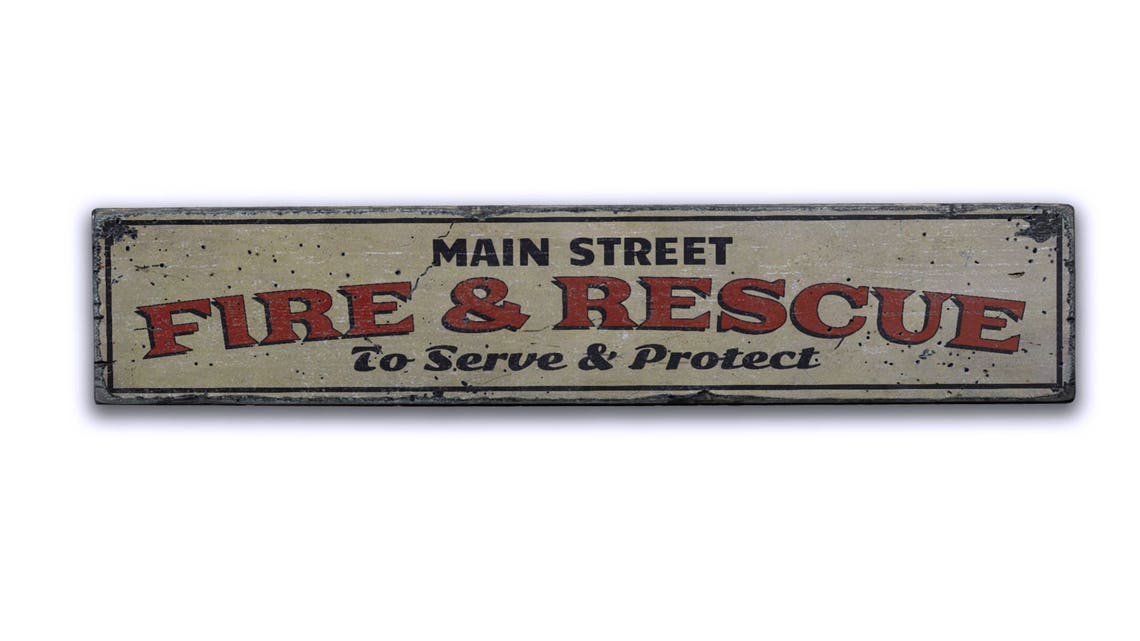 Fire and Rescue Sign Fire Rescue Sign Custom Fireman Gift | Etsy