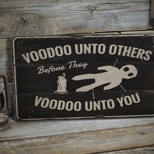 Voodoo Doll Sign Scary Sign Decor Haunted Sign Decor Wood - Etsy