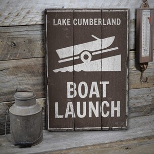 Boat Launch Sign, Old Fashion Boat Sign, Wooden Lake Decor, Old Wood ...