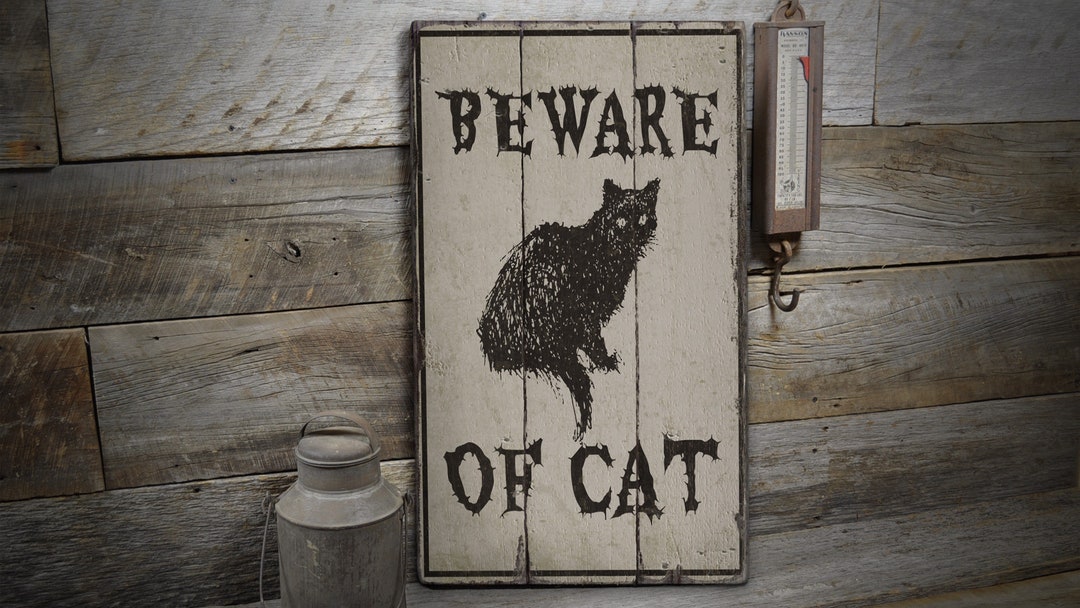 Beware of Cat Sign, Beware of Cats Sign, Wooden Beware Sign, Wood ...
