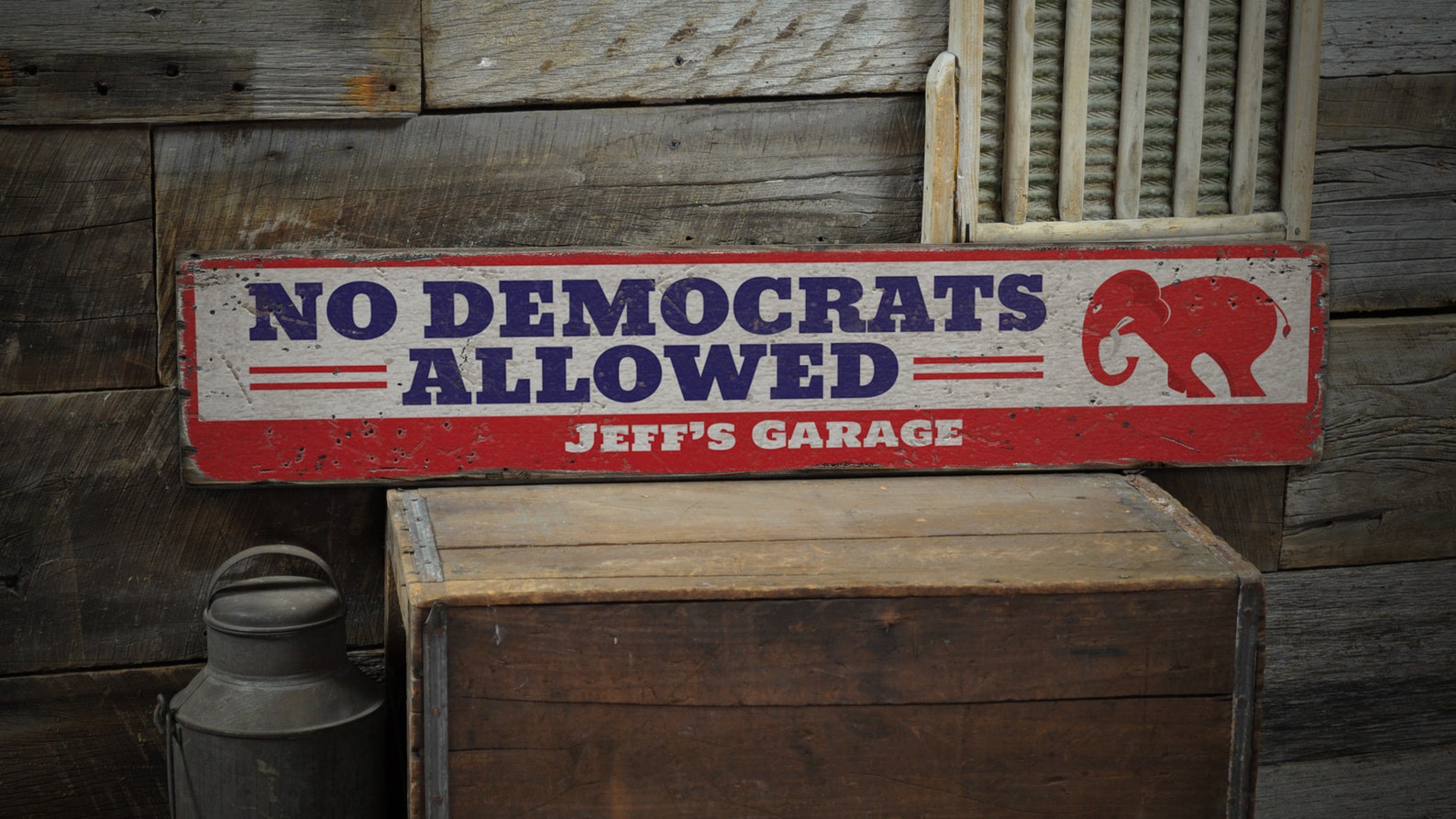 No Democrat Wood Sign Rustic No Democrat Sign Wood - Etsy