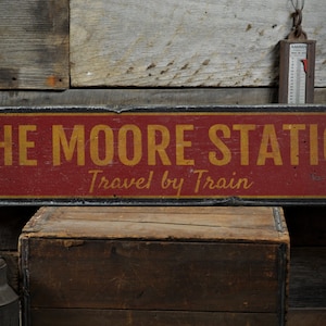 Family Train Station Wood Sign, Personalized Last Name Travel by Train ...