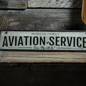 Custom Aviator Pilot Family Aviation Service Sign - Rustic Hand Made ...