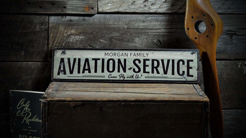 Custom Aviator Pilot Family Aviation Service Sign Rustic | Etsy