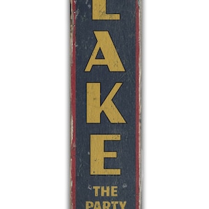 Wooden Lake Signs, Outdoors Wooden Sign, Lake Decor, Old Wooden Lake ...