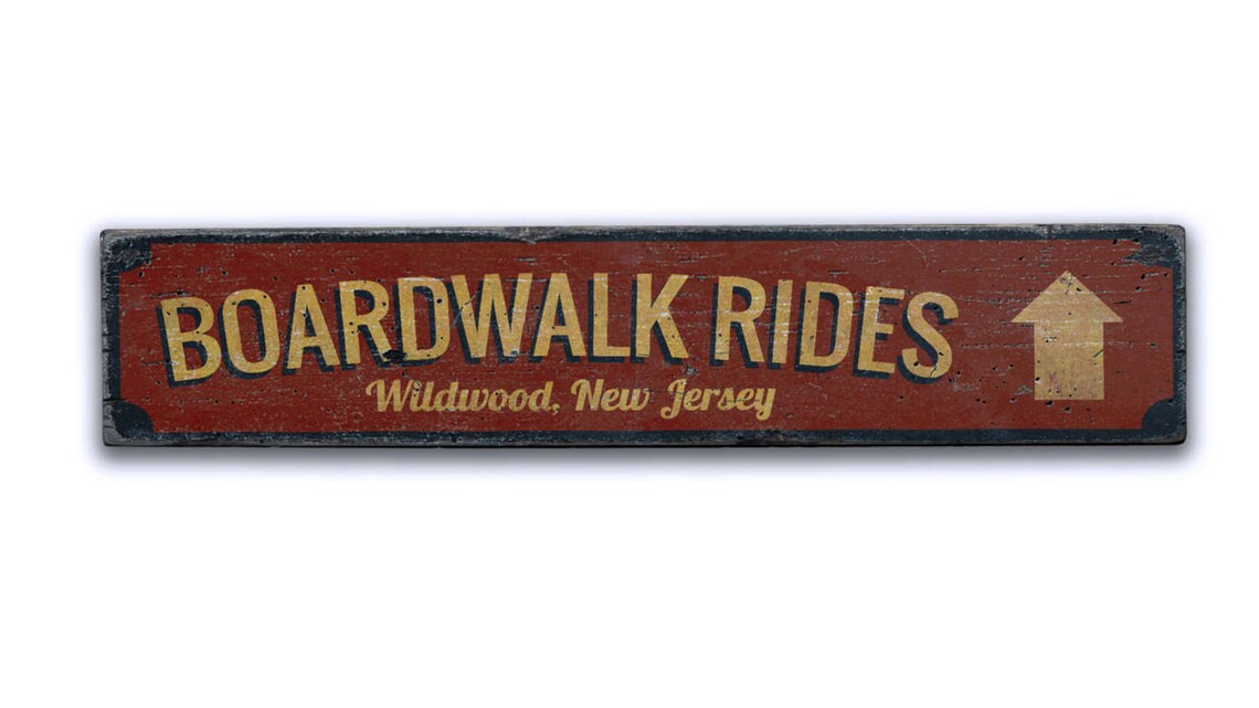 Boardwalk Rides Sign, Custom Beach Boardwalk Wood Sign, Beach House ...