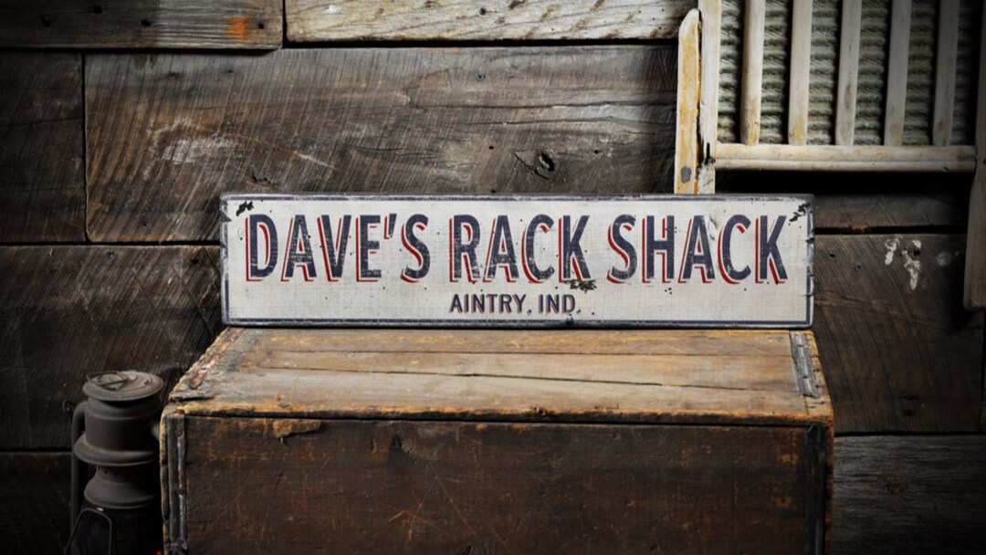 Custom Deer Hunting Rack Shack Sign - Rustic Hand Made Distressed Wood ...