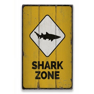 Shark Zone Sign, Shark Lover Wood Decor Gift Sign, Ocean Lifestyle ...