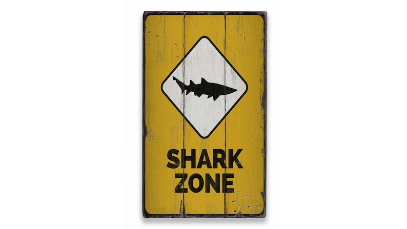 Shark Zone Sign, Shark Lover Wood Decor Gift Sign, Ocean Lifestyle ...