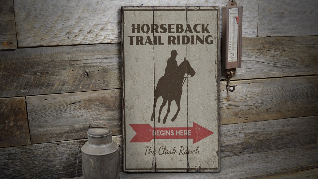 Horseback Riding Sign, Horse Sign, Horse Riding Sign, Old Antique ...