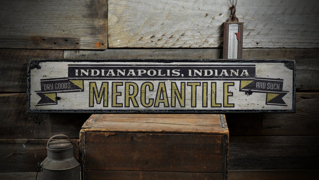 Mercantile City State Wood Sign, Custom Dry Goods & Such Sign, Store ...