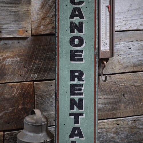 Canoe Rental Sign Vertical Canoe Sign Custom Wood Sign for | Etsy