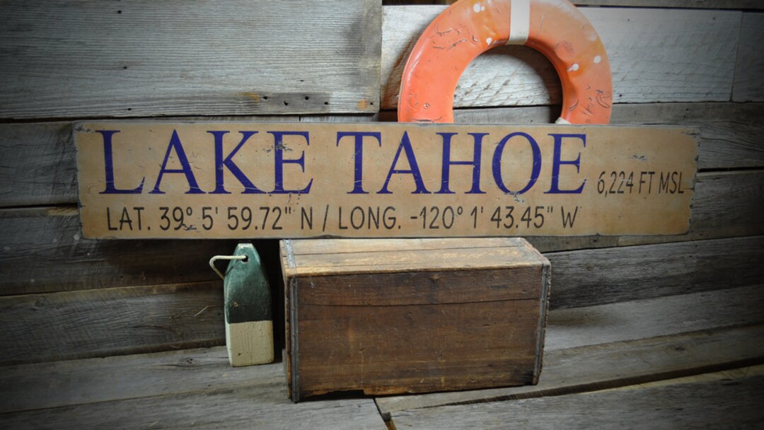 Custom Lake Tahoe Sign, Lake Owners Sign, Lake Tahoe Decoration, Lake ...