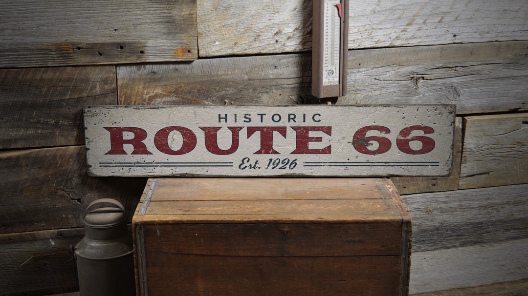 Historic Road 66 Sign, Route 66 Road Sign, Old Garage Sign, Car Garage ...