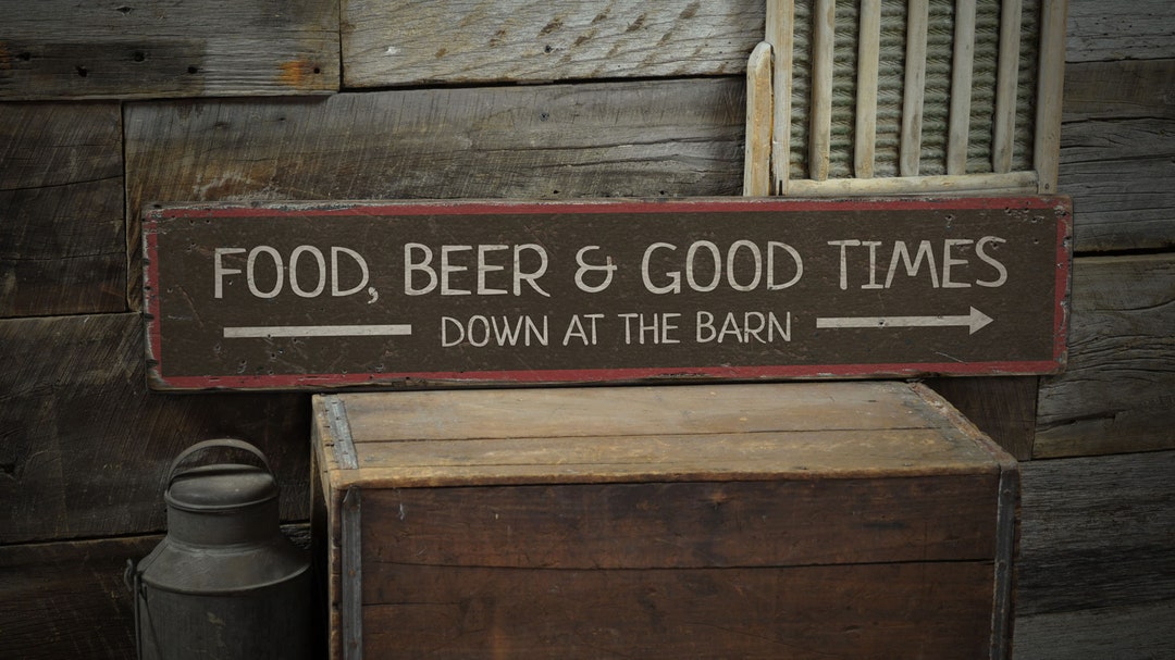 Food and Beer Sign, Best Bar and Grill Sign, Family Time Sign, Wooden ...