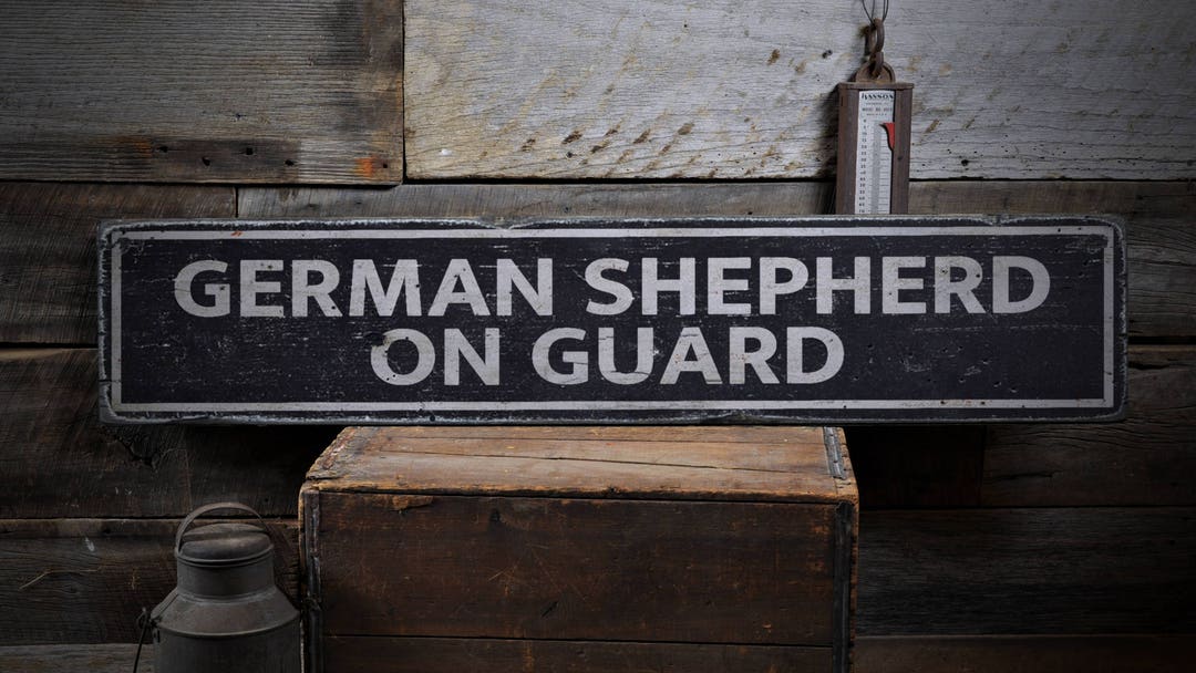 German Shepherd on Guard Sign, German Shepard Sign, Custom Pet Sign ...
